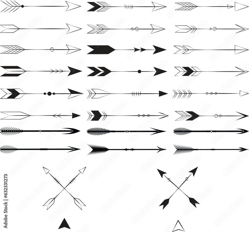 set of arrows and borders. Arrows Vector File, Vector Bundle File-Cut ...