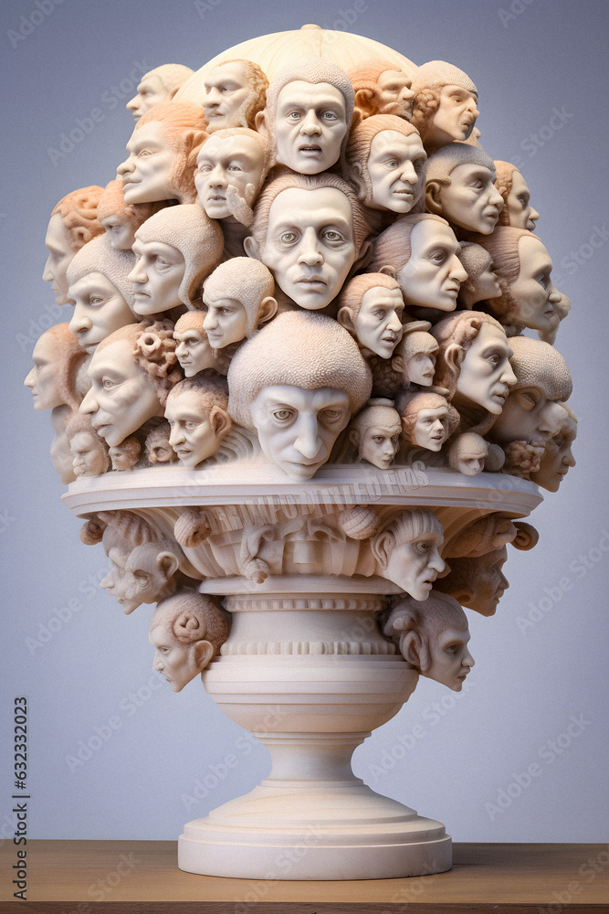 Eerie Shell Portrait - Modern Art meets Stylized Brut, Generated by AI ...