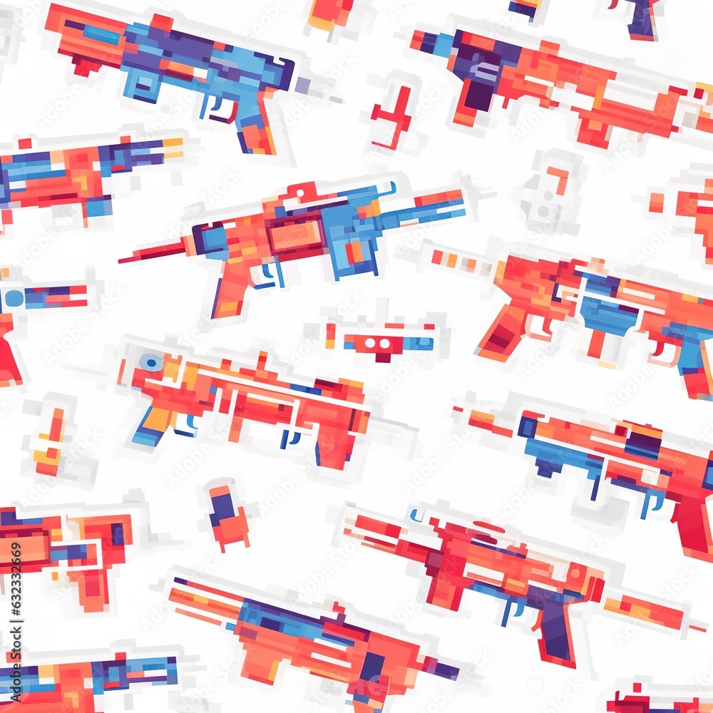 Machine Gun Madness Vector Seamless Firearms Background Law Enforcement ...