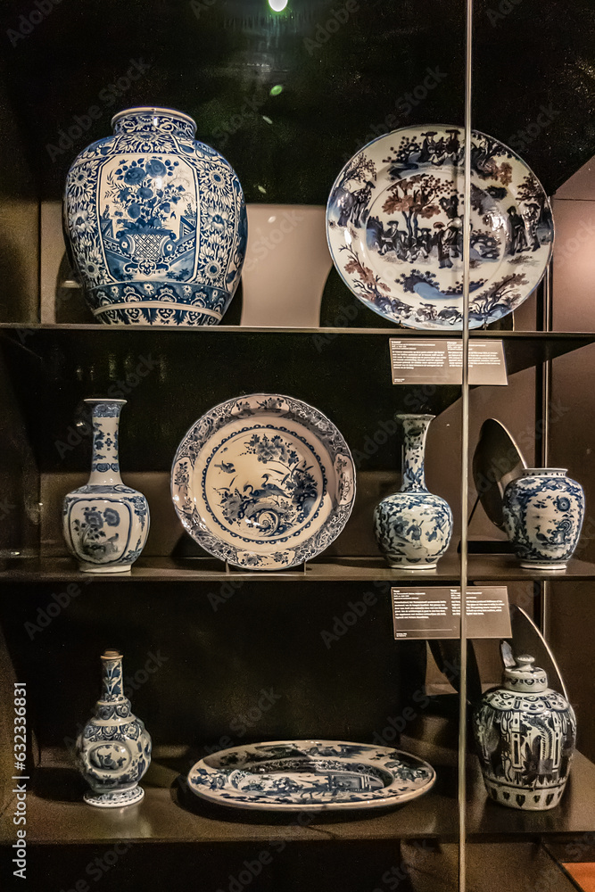 Interior of famous Amsterdam Rijksmuseum dedicated to arts and history ...