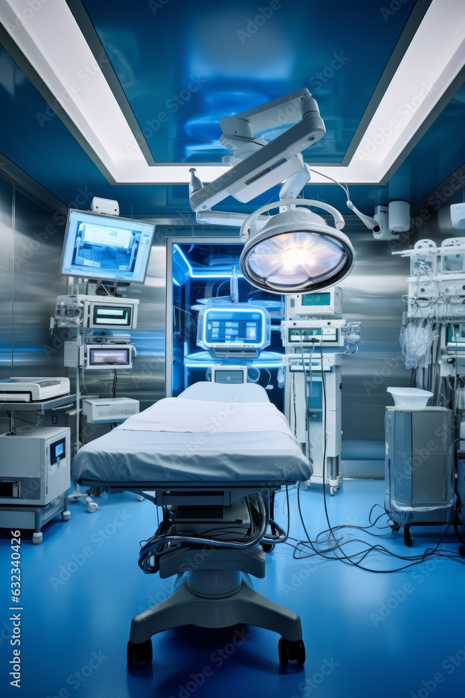 Equipment and medical devices in modern surgery room Stock Photo ...