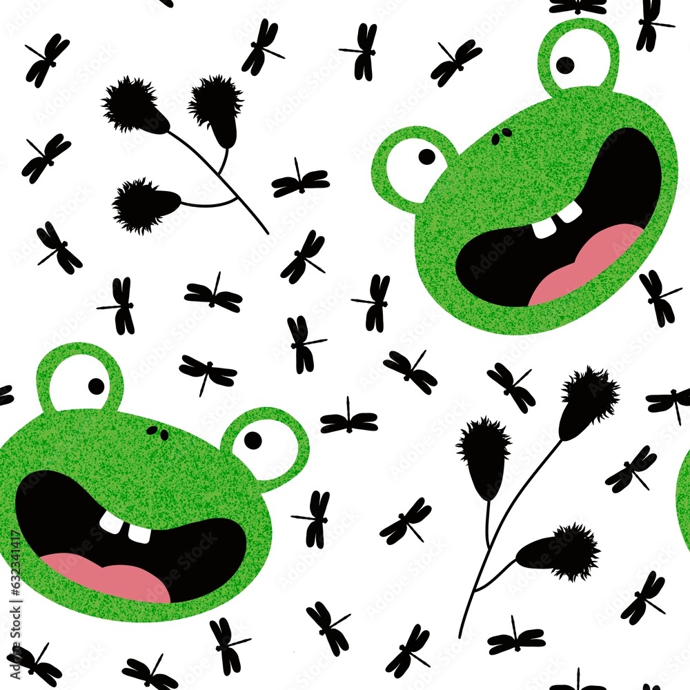 Cartoon animals seamless frogs pattern for wrapping paper and fabrics ...