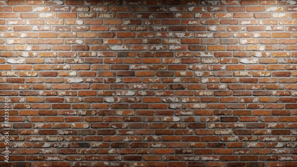 old factory bricks wall, spotlights. realistic 3D rendering ...