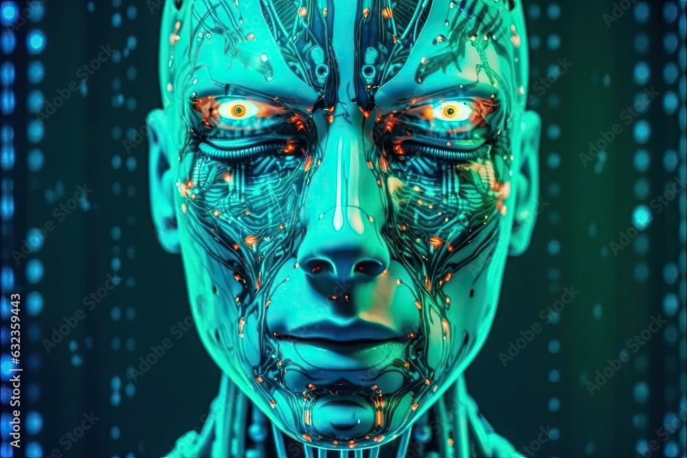 big data analysis, binary code, humanoid robots, and artificial intelligence. Generative AI ...