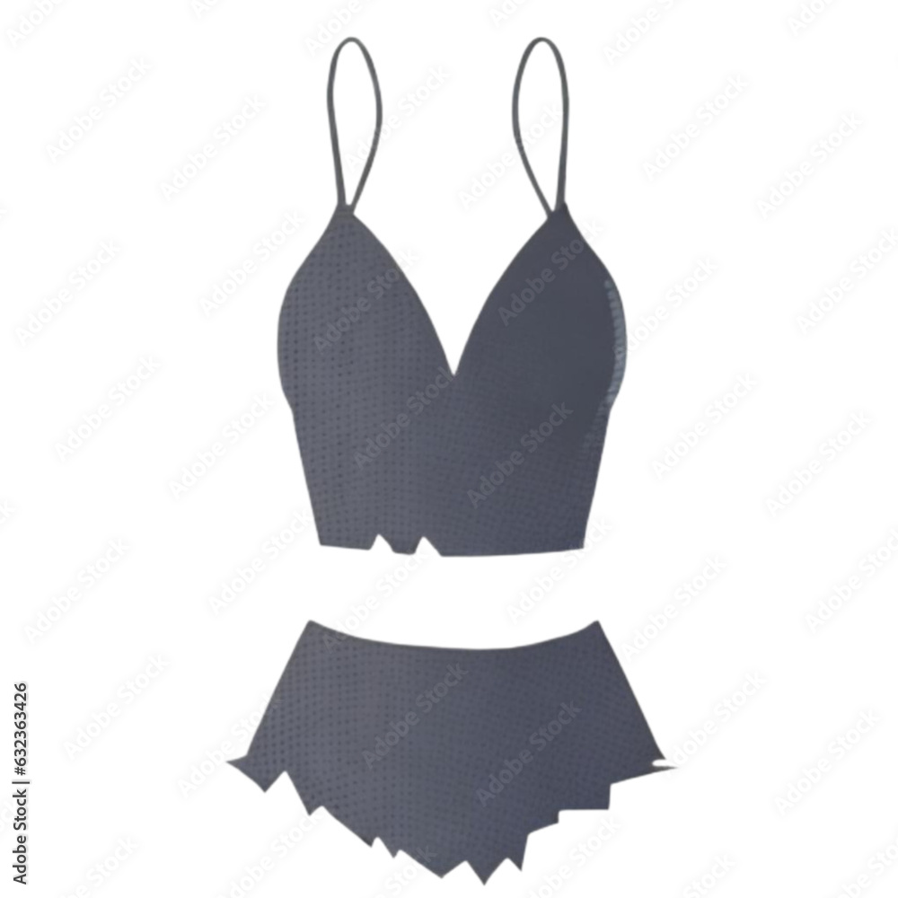 grey lingerie drawing isolated, generative ai, black lingerie isolated ...