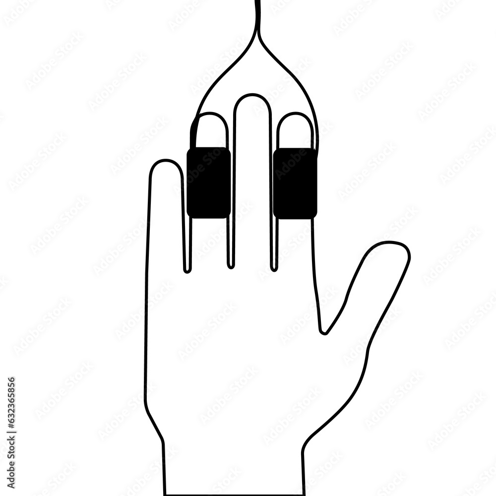 Hand with sensor. Lie detector test icon. Illustration on transparent ...