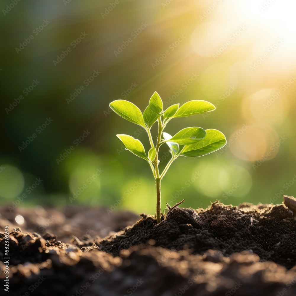 developing plant, New life idea. fresh, seed, image with a modern ...