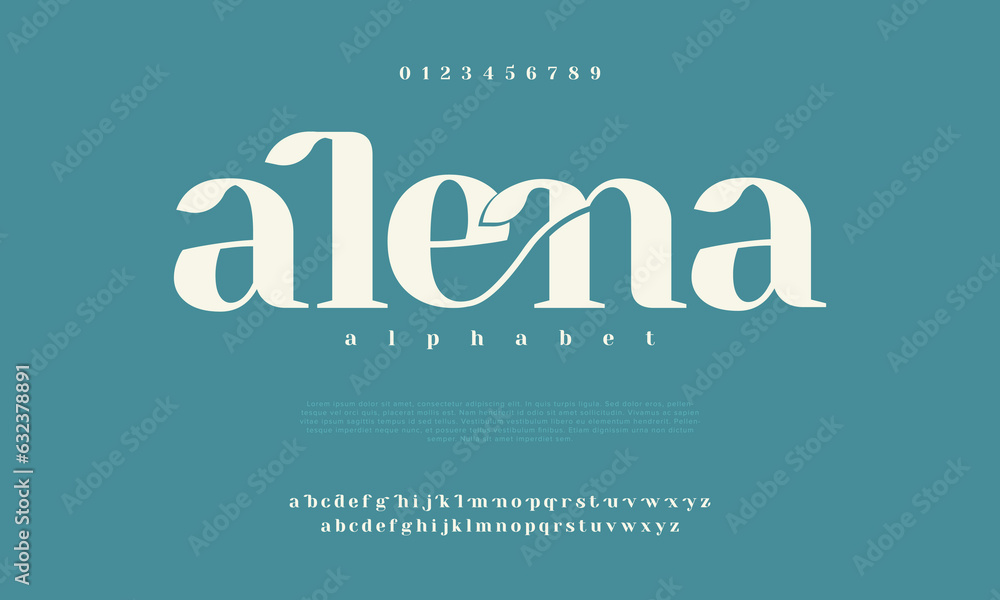 Vektorová grafika „Alena premium luxury elegant alphabet letters and ...