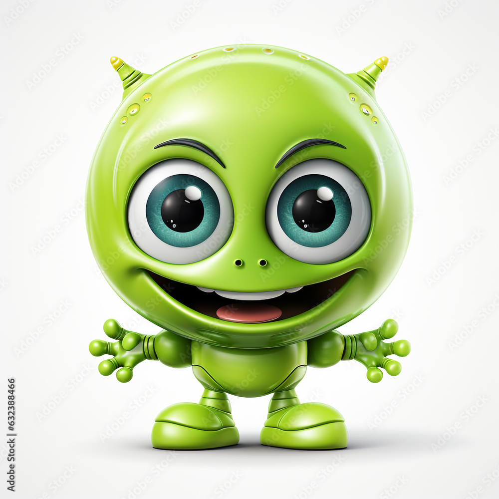 Cartoon alien from outer space white background Stock Illustration ...