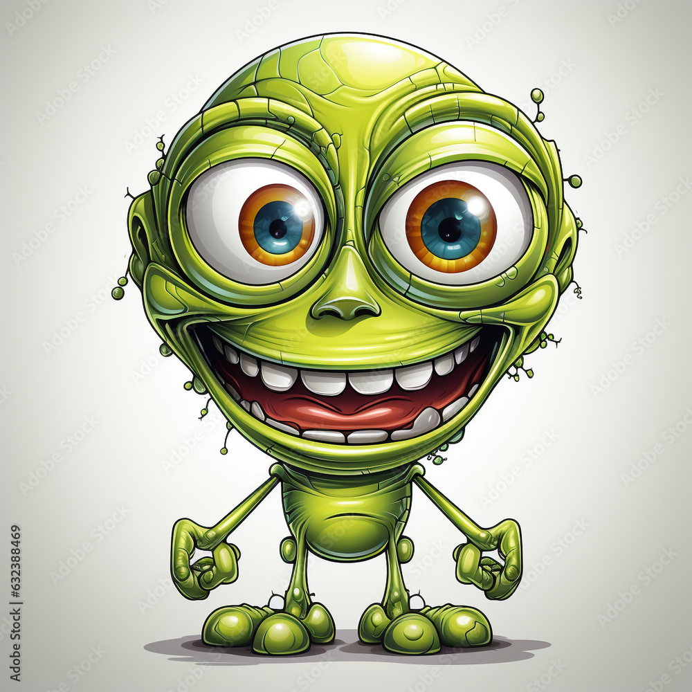 Cartoon alien from outer space white background Stock Illustration ...
