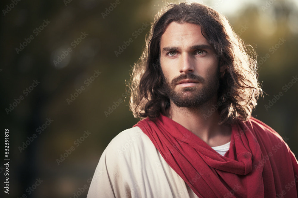 Jesus wearing a red sash in the Parable of the Rich Fool in Luke 12:13 ...