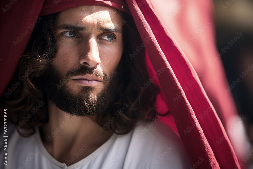Jesus wearing a red sash in the parable of the Mustard Seed in Matthew ...