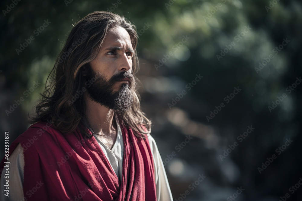 Fotografia do Stock: Jesus wearing a red sash in the parable of the ...