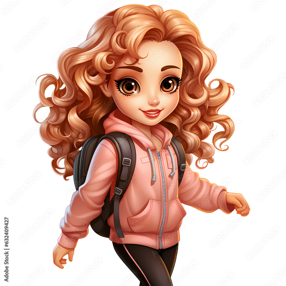 Cute Girl Back To School Clipart Illustration Stock Illustration ...