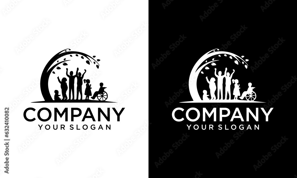 Family Tree Vector Logo Illustration. This is a half tree, that ...
