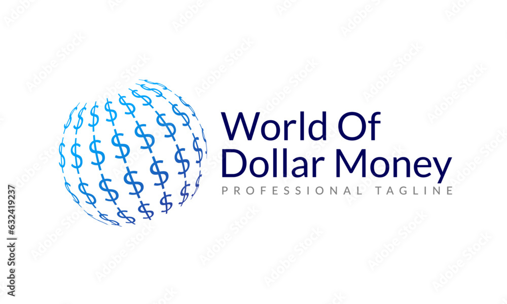 Global Currency World Dollar Money Logo Design Vector Icon Symbol ...