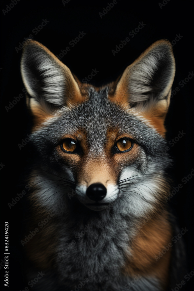 Gray Fox in its Natural Habitat. Majestic Portrait. North America ...