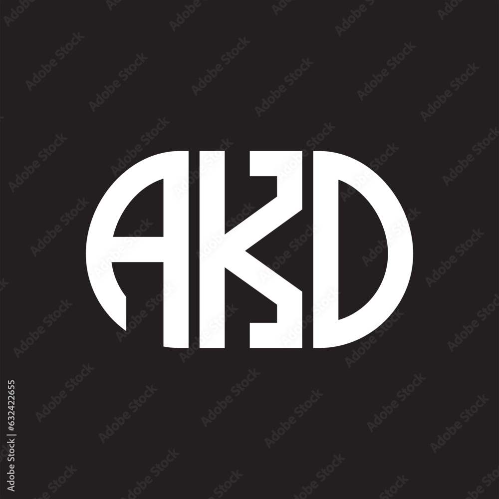 AKD letter technology logo design on black background. AKD creative ...