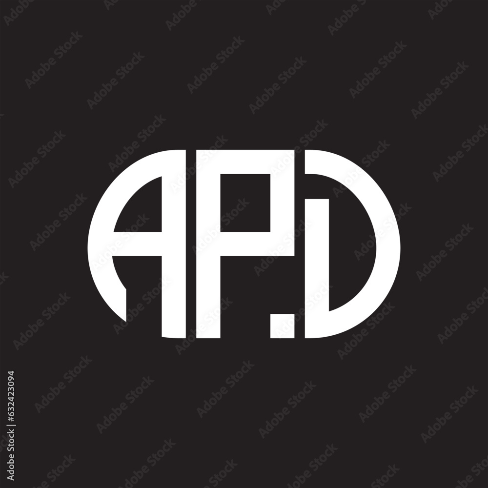 APD letter technology logo design on black background. APD creative ...
