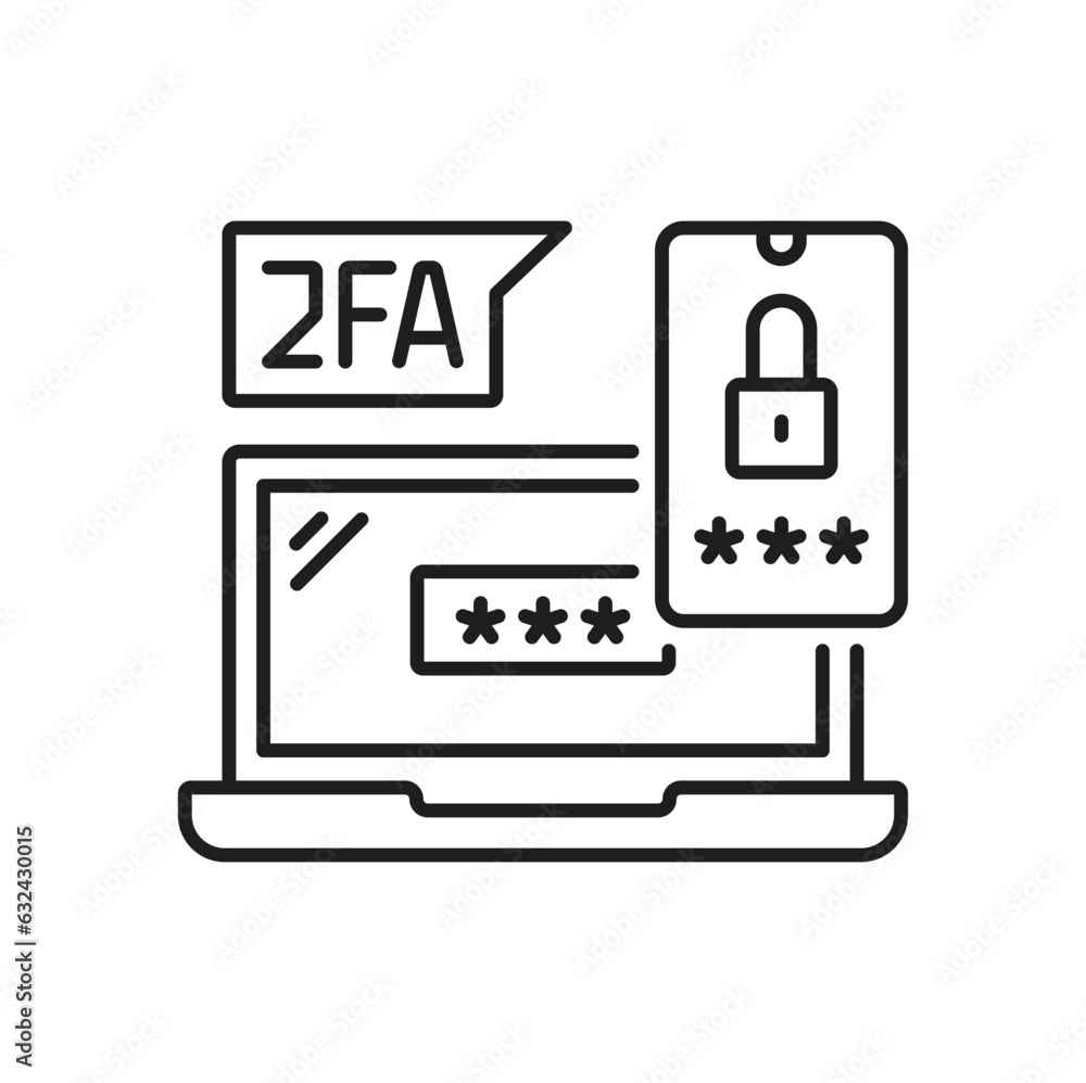 Vetor De 2fa Two Factor Verification And Password Authentication
