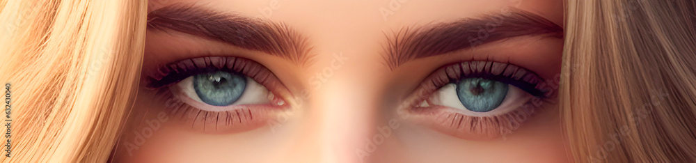 Beautiful woman's eyes, expressive eyes, deep look, beautiful eyebrows ...