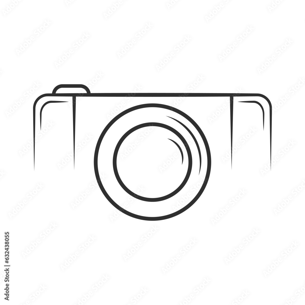 Camera Outline Vector, Photography outline, Camera Icon, Camera Vector ...