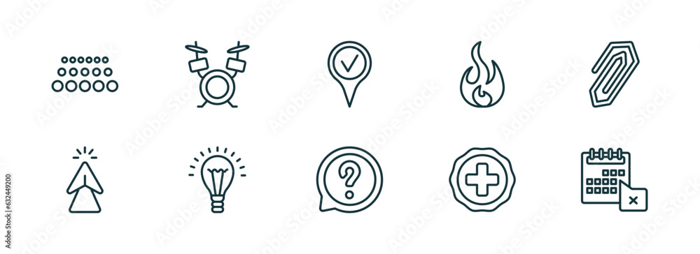 set of 10 linear icons from ultimate glyphicons concept. outline icons ...