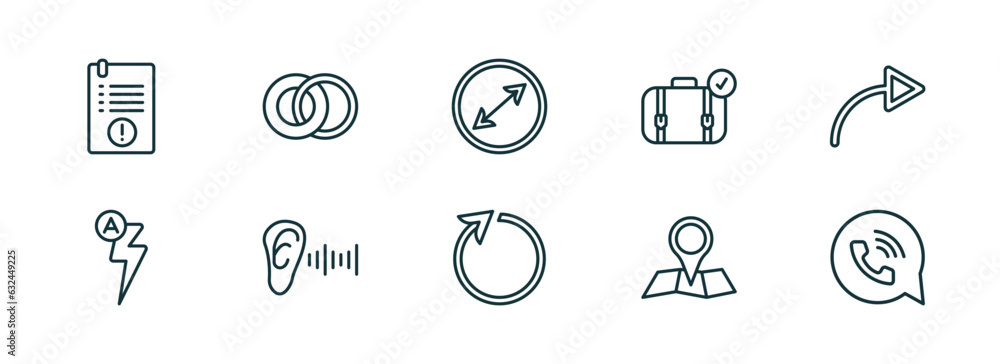set of 10 linear icons from ultimate glyphicons concept. outline icons ...