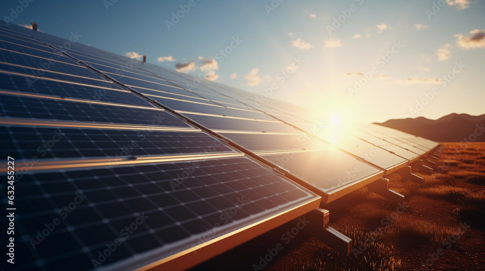 Powering the Future with Solar. Visual representation of solar energy ...