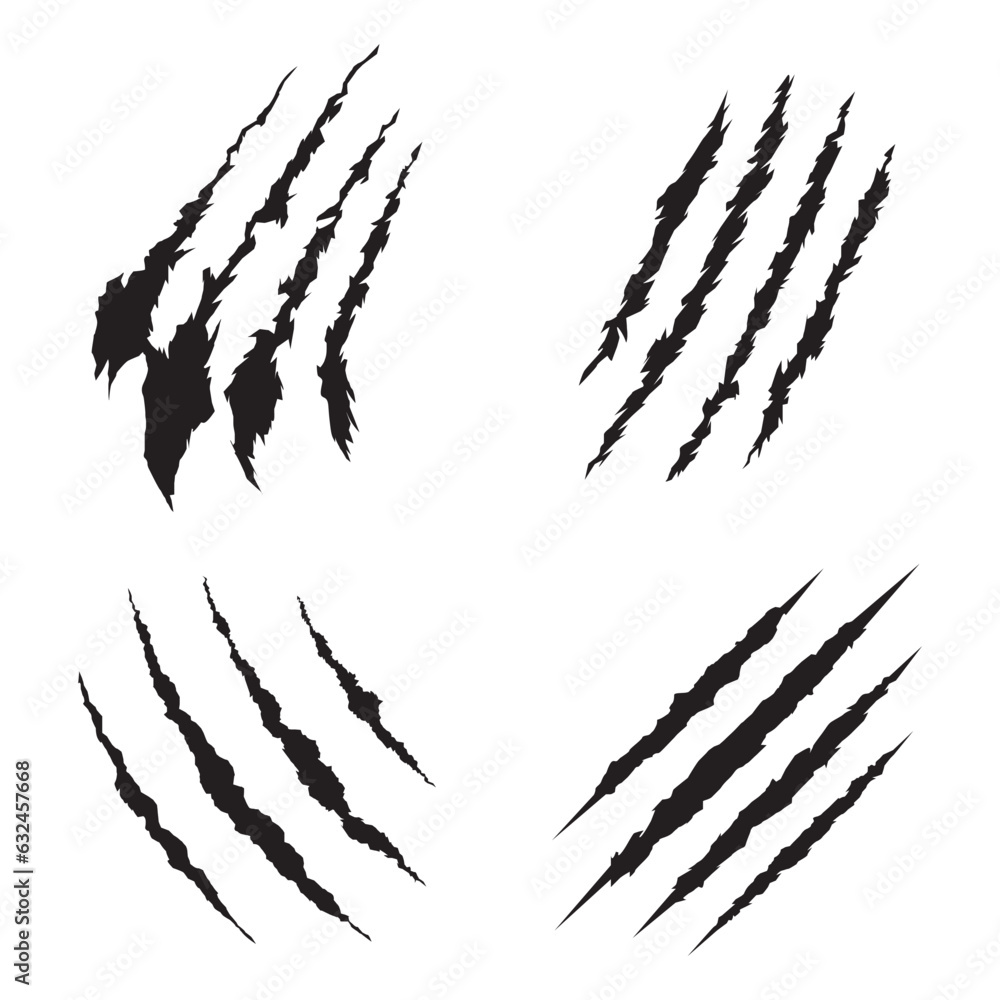 collection of beast claws in hand drawing, monster claws vector Stock ...