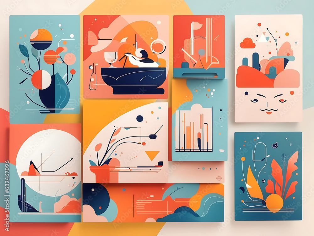 These illustrations are characterized by their use of simple lines ...