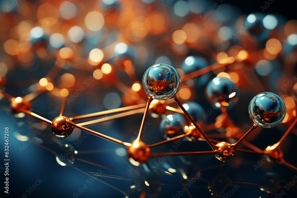 Molecule model showcased in 3D, creating an intriguing science ...