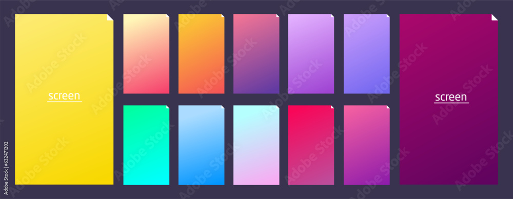 Soft pastel gradient smooth and vibrant color background set for ...