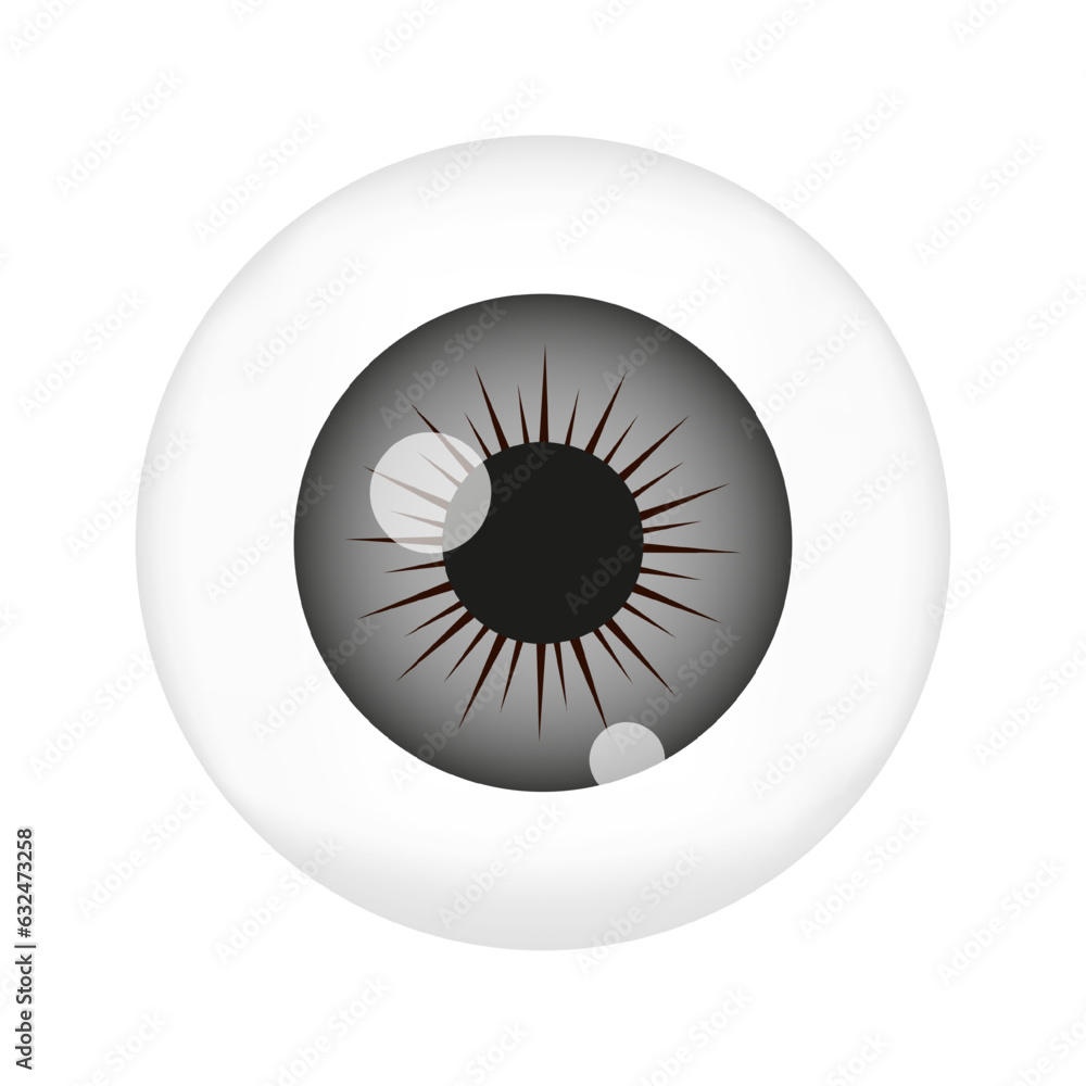 Human eye ball with gray pupil. Eyeball lens macro closeup view ...