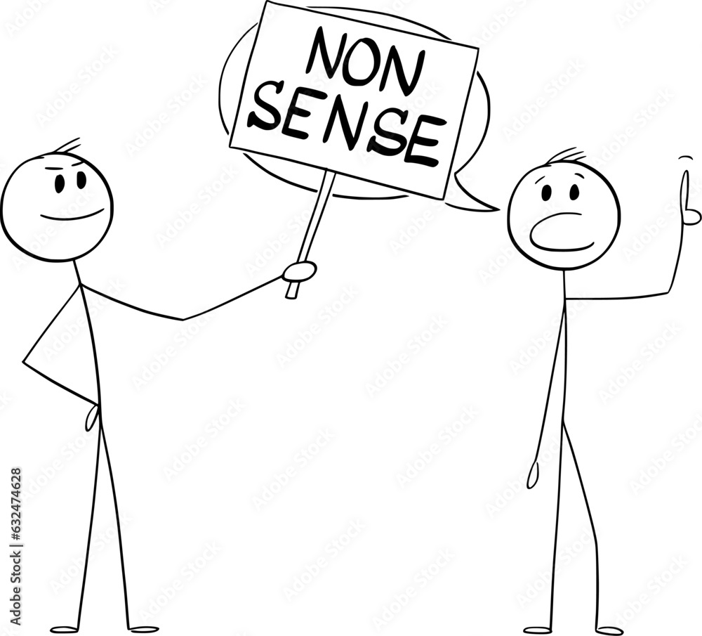 Telling Nonsense, Vector Cartoon Stick Figure Illustration Stock Vector ...