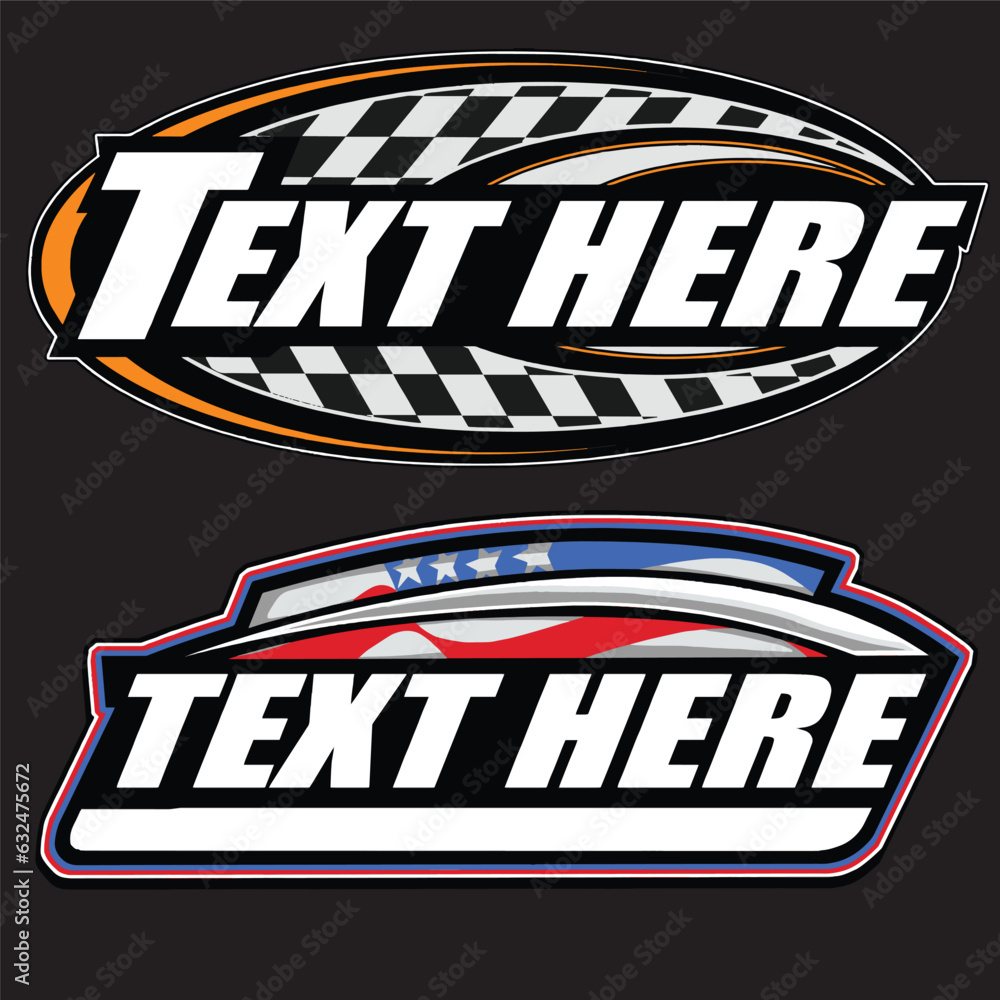 racing logo isolated in black background for business elements, screen ...