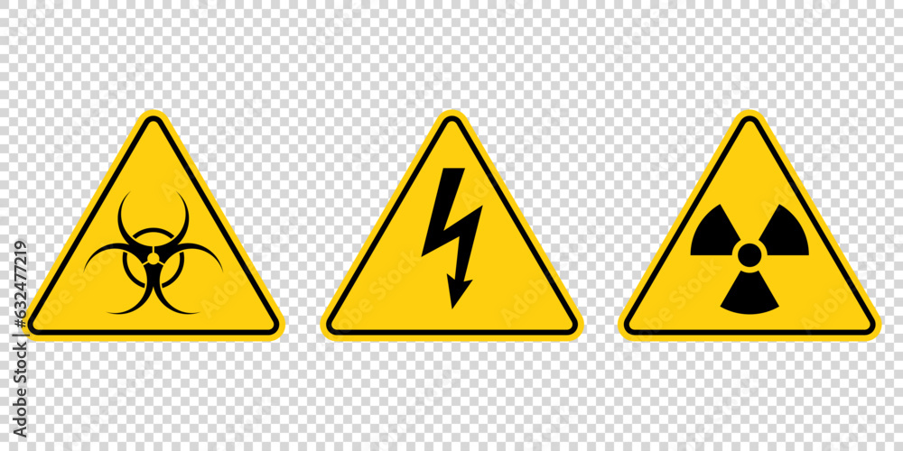Hazard warning sign. Vector illustration Stock Vector | Adobe Stock