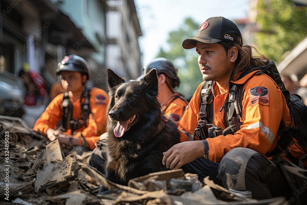 USAR (Urban Search and Rescue), along with their K9 search and rescue ...