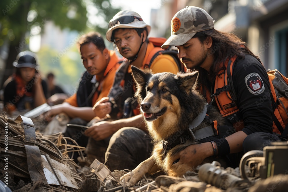 USAR (Urban Search and Rescue), along with their K9 search and rescue ...