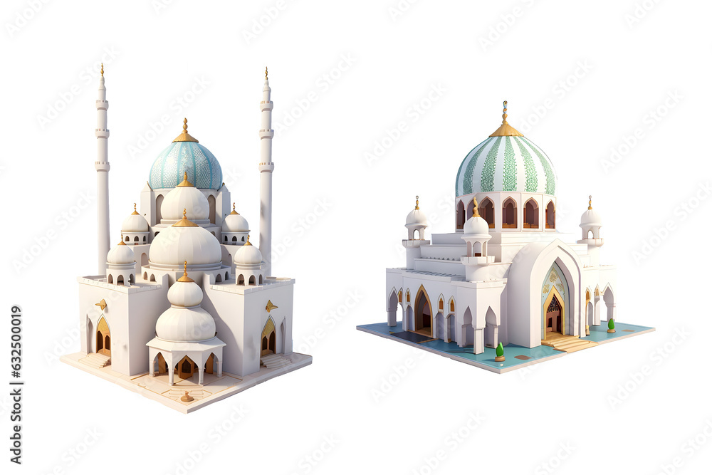 Mosque realistic 3d design isolated png, Generative AI Stock ...