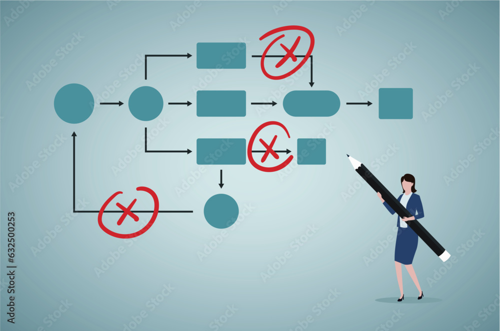 Process optimization.Business process, workflow diagram or model design ...