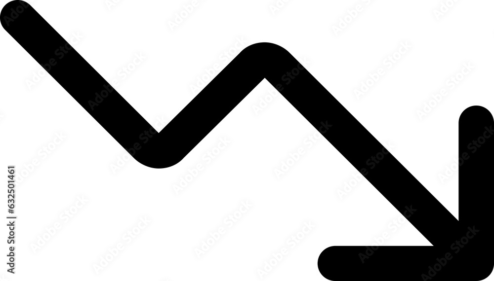 graph down icon illustration in outline style used for web, UI, banner ...