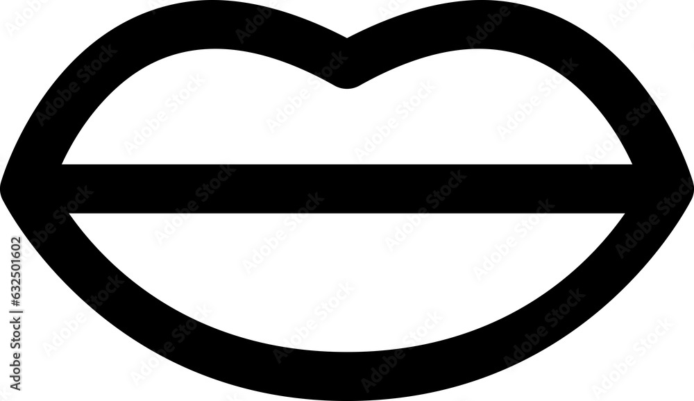lips icon illustration in outline style used for web, UI, banner ...