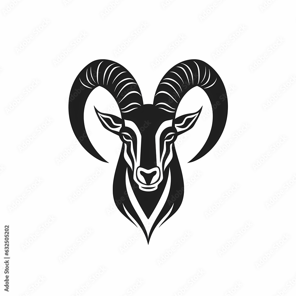 Ibex Head Symbol Logo Design Stock Illustration | Adobe Stock