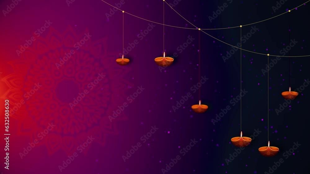 Background of Happy diwali greeting motion with diya lamp. Happy ...