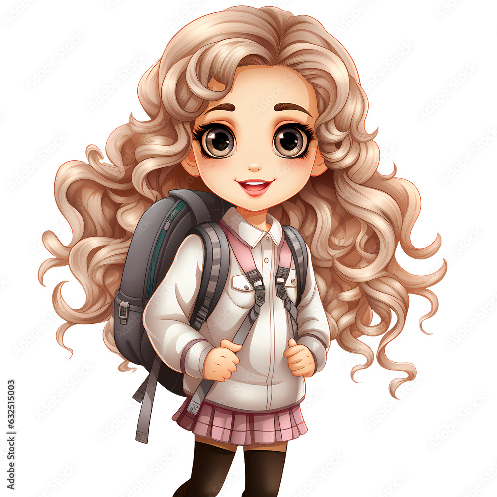 Cute Girl Back To School Clipart Illustration Stock Illustration ...