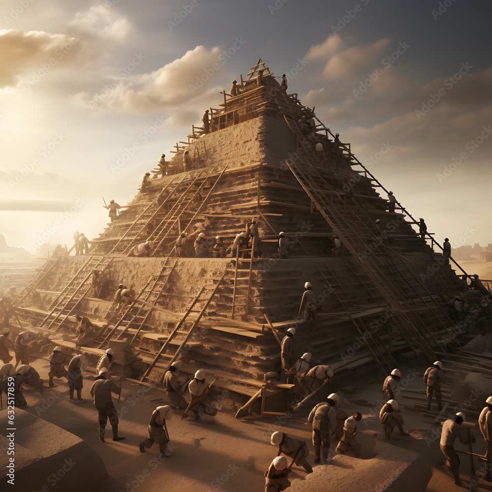 Ancient Egyptian workers building the pyramids. Stock Photo | Adobe Stock
