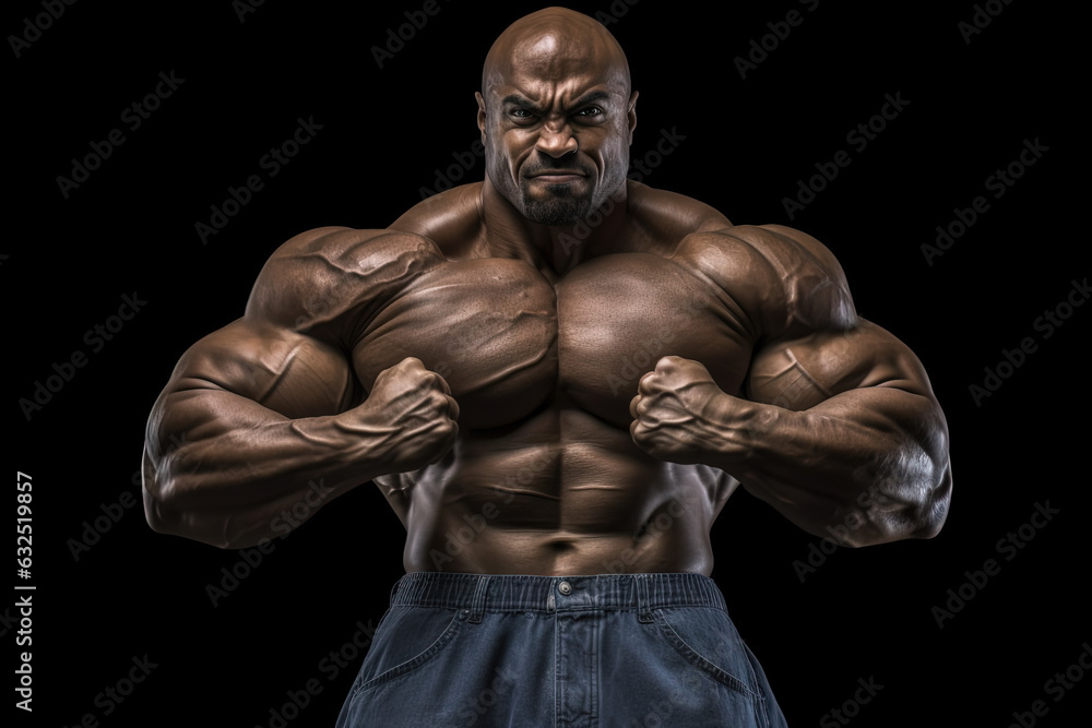 Extreme Bodybuilder Showing His Muscles Huge Athlete Demonstrating