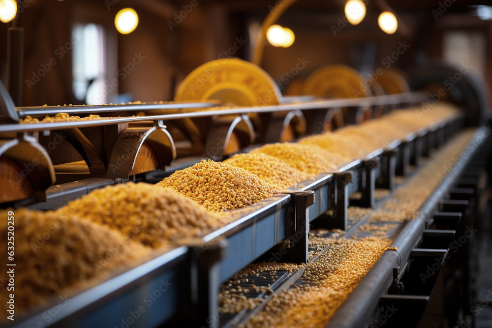 machine efficiently dries wheat grains on a conveyor, enhancing the ...