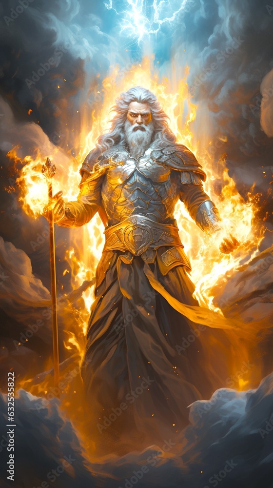Thunderous Majesty - A Regal Portrait of Zeus, King of the Greek Gods ...